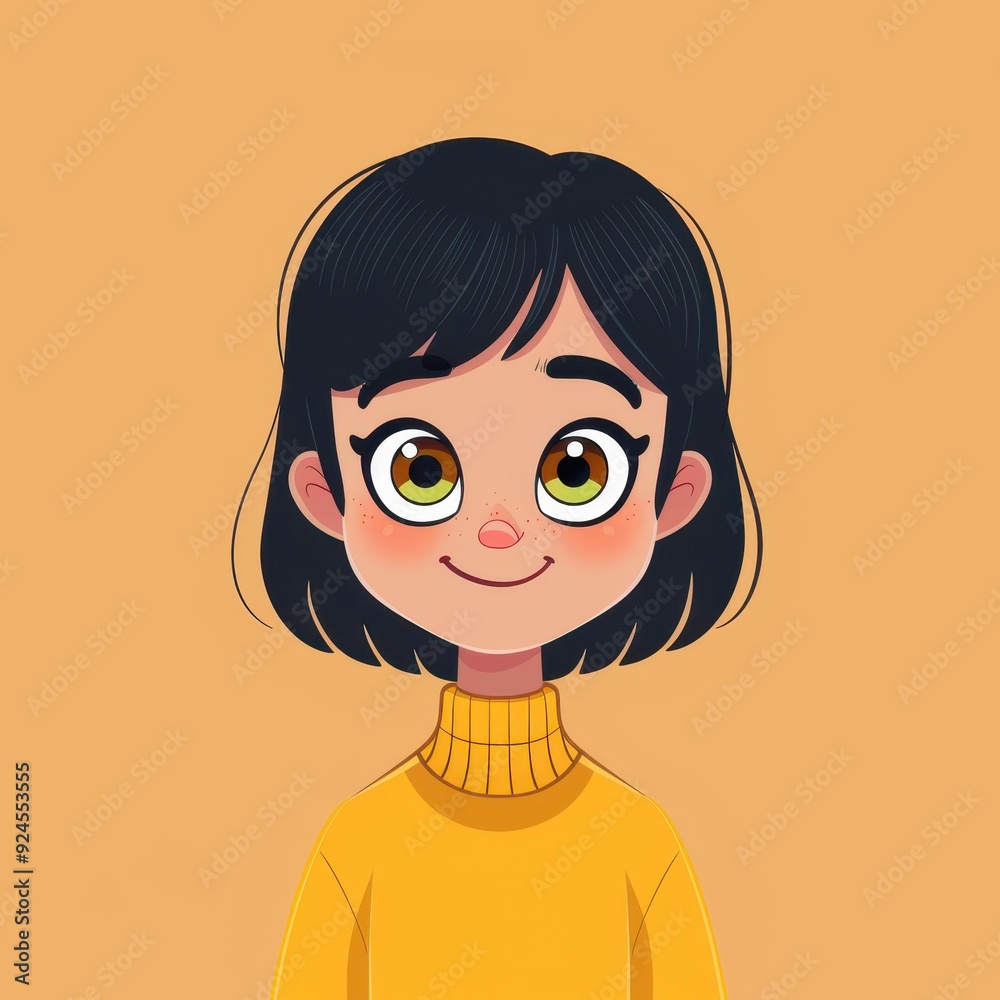 Create a fun smiley face emoji with a solid color background in a ...