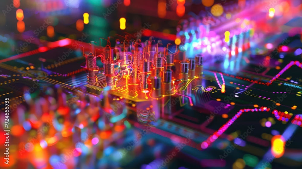 Artistic representation of a capacitive reactance circuit, illustrating ...