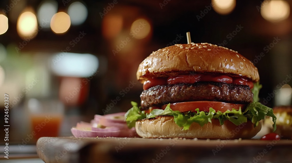 image of a burger feast, featuring high-quality burger imagery and a ...