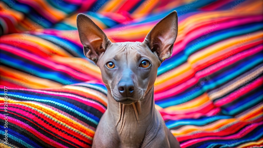Adorable rare Mexican Hairless dog, also known as Xoloitzcuintli, with ...