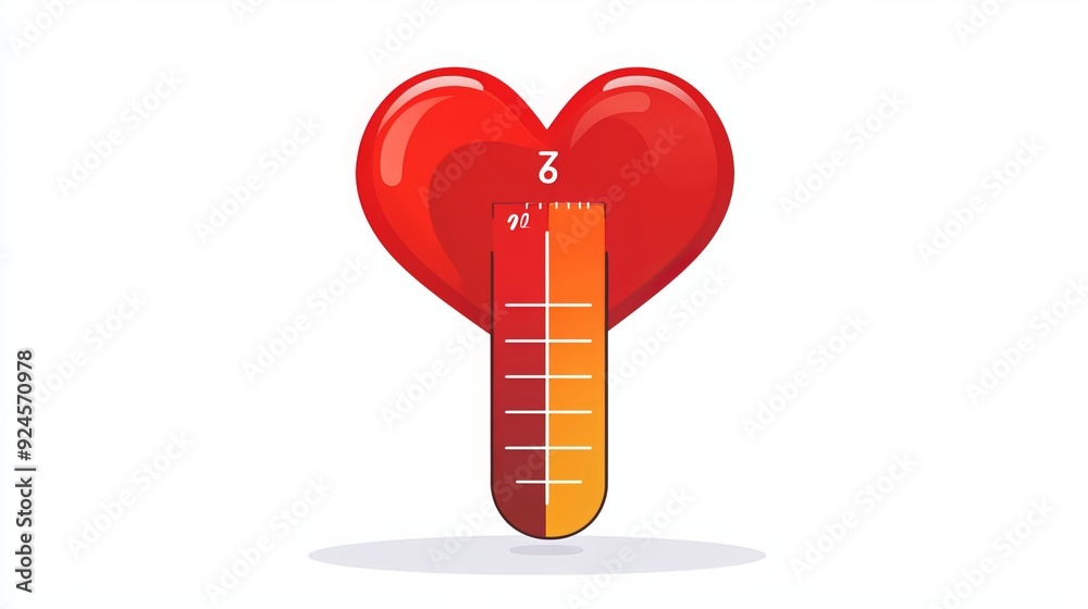Heart-themed fundraising thermometer icon with different levels ...