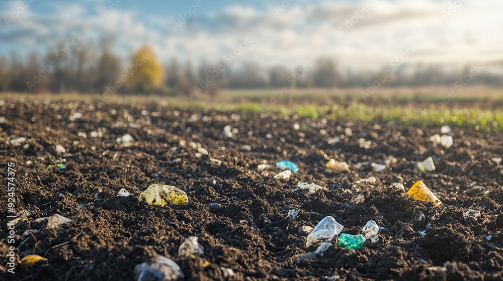 Microplastic pollution in soil, with microplastics contaminating the ...