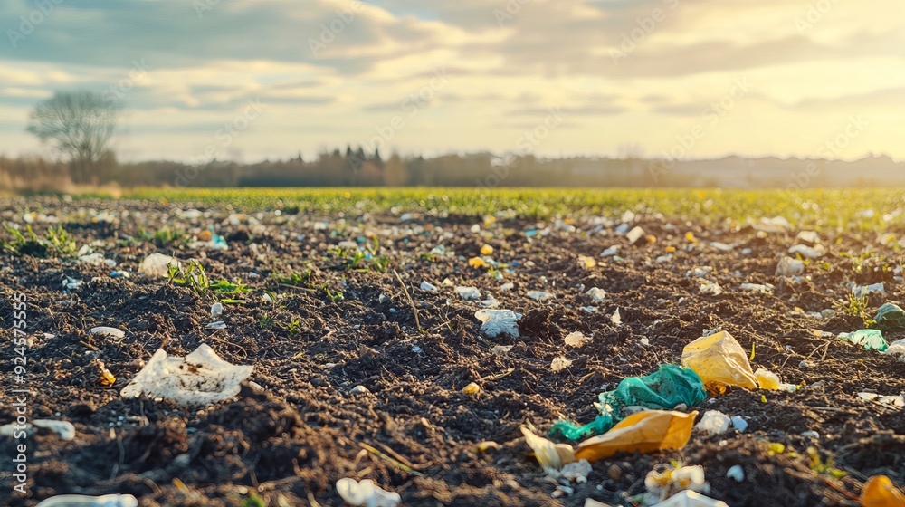 Microplastic pollution in soil, with microplastics contaminating the ...