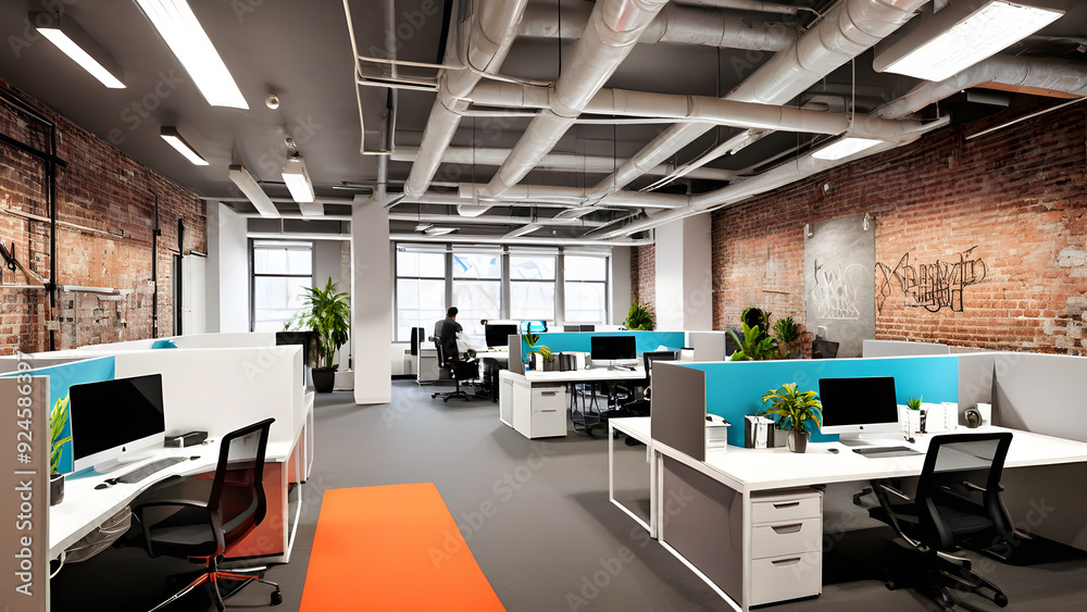 Startup company concept office interior design, state-of-the-art office ...