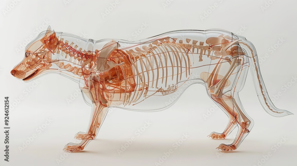 Transparent camel model with visible internal organs and brain, Stock ...