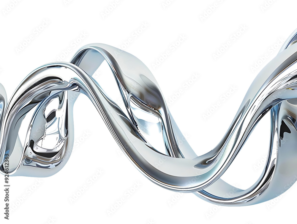 Abstract Liquid Metal Swirling on a Transparent Background, Abstract ...