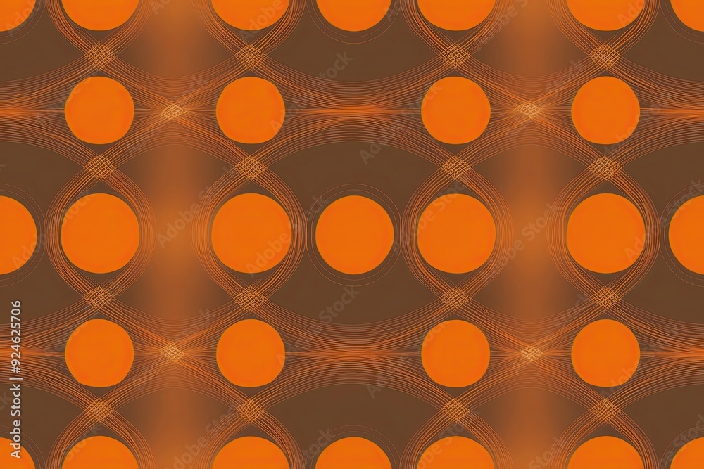 Gradient Orange Circle and Strand Pattern Seamlessly Integrated Stock ...