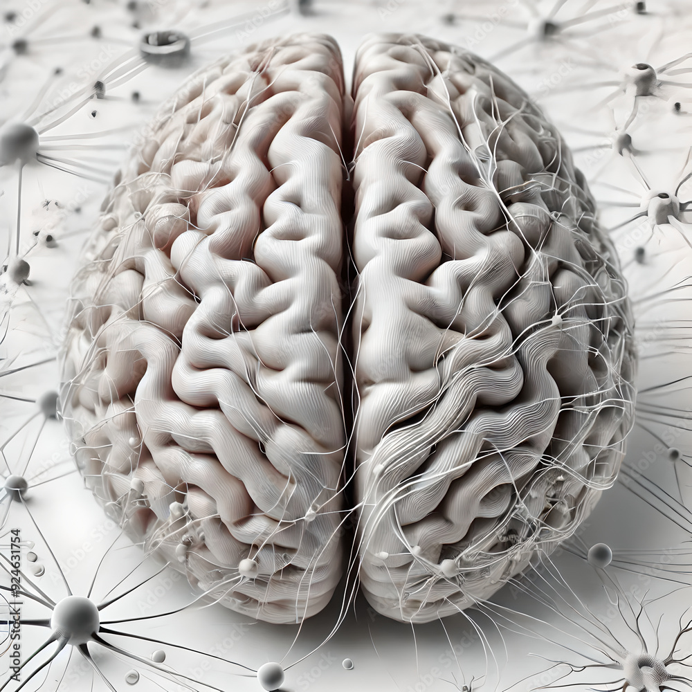 3D Human brain anatomy illustration for a neuroscience textbook ...