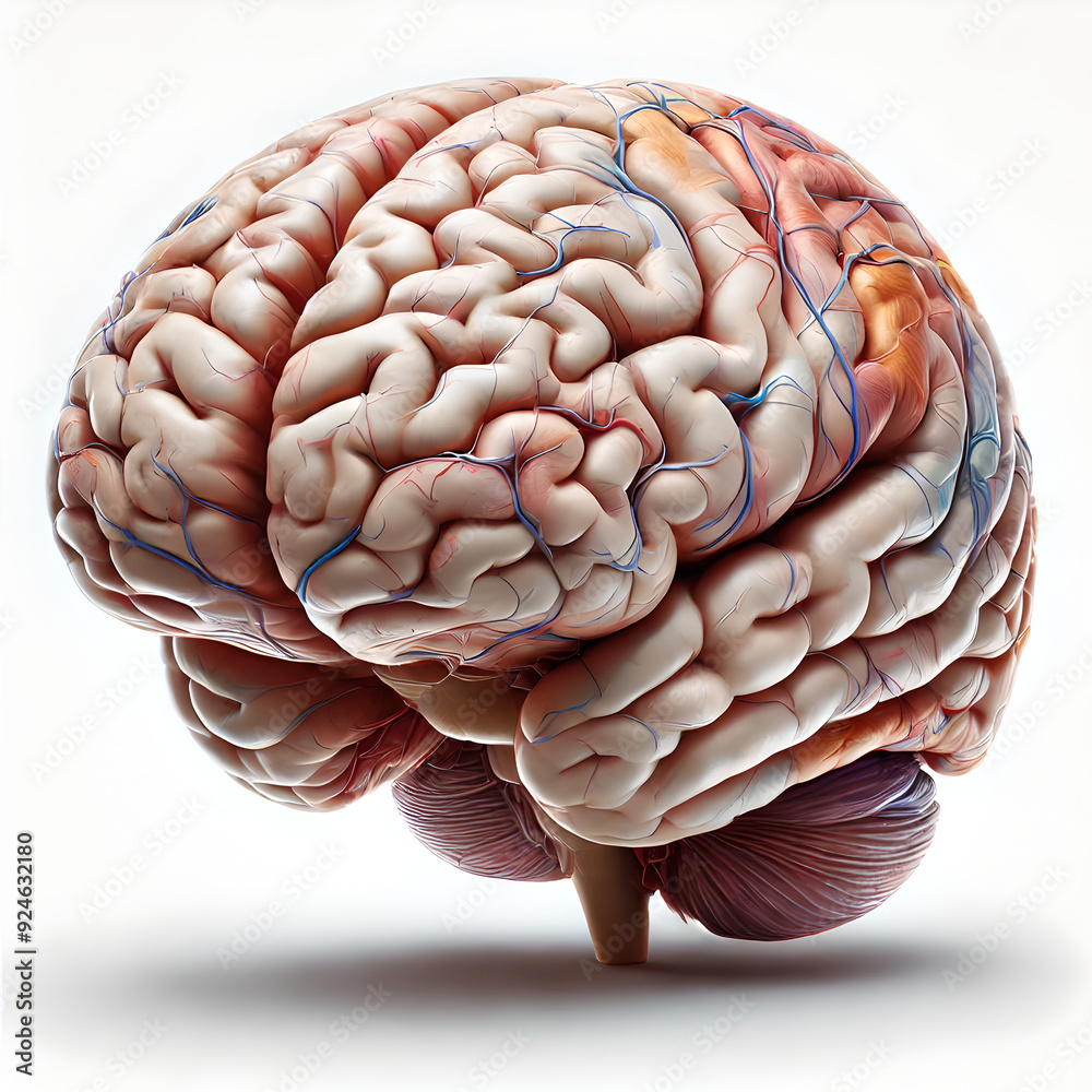 3D Human brain anatomy illustration for a neuroscience textbook ...