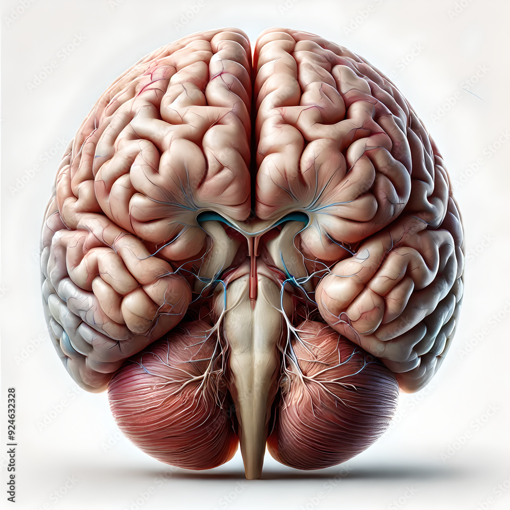 3D Human brain anatomy illustration for a neuroscience textbook ...