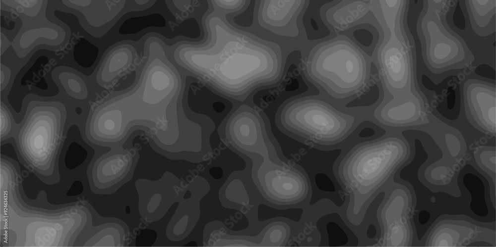 Gray Stylized topographic contour map. Abstract lines or wavy backdrop ...