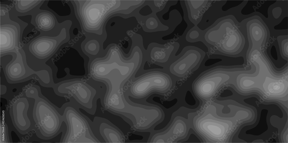 Gray Stylized topographic contour map. Abstract lines or wavy backdrop ...