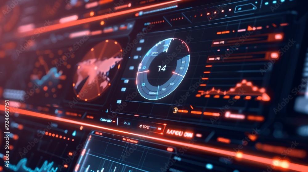 Digital background featuring a sleek analytics dashboard with brand ...