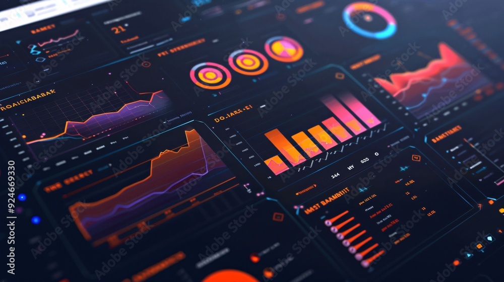 High-resolution digital dashboard with interactive brand awareness ...