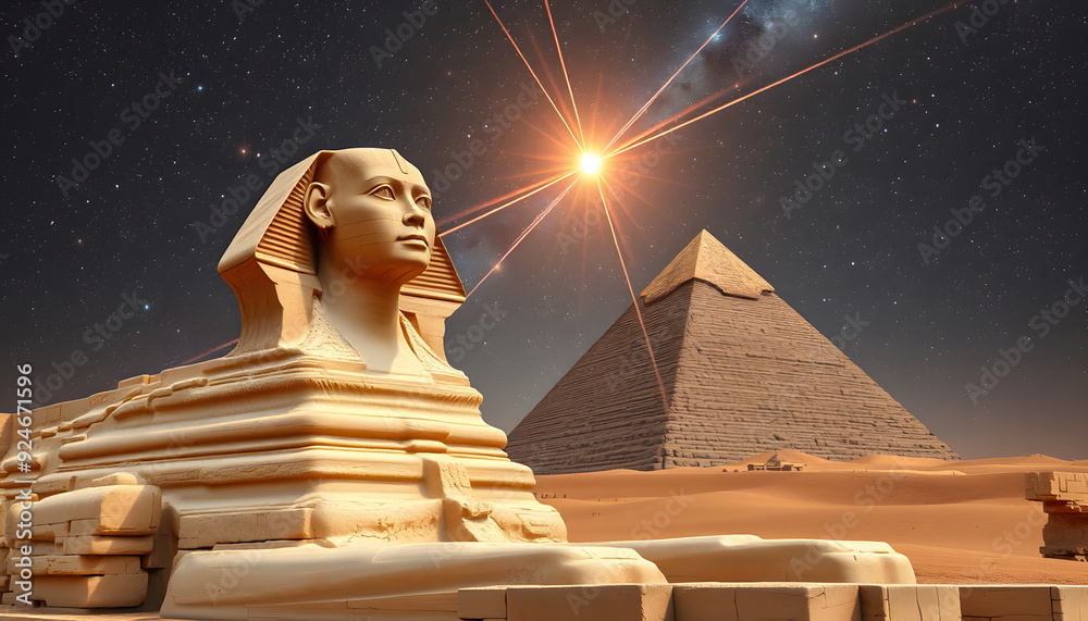 4K image: Aligning with the Cosmos: Unveiling the Sphinx and Pyramids ...
