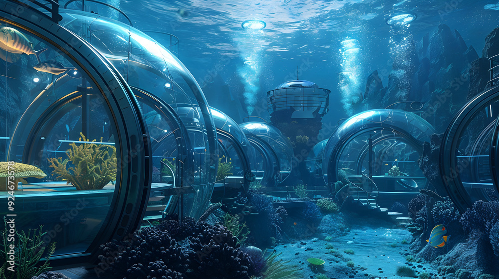 Underwater Marine Observatory: An underwater observatory set with ...