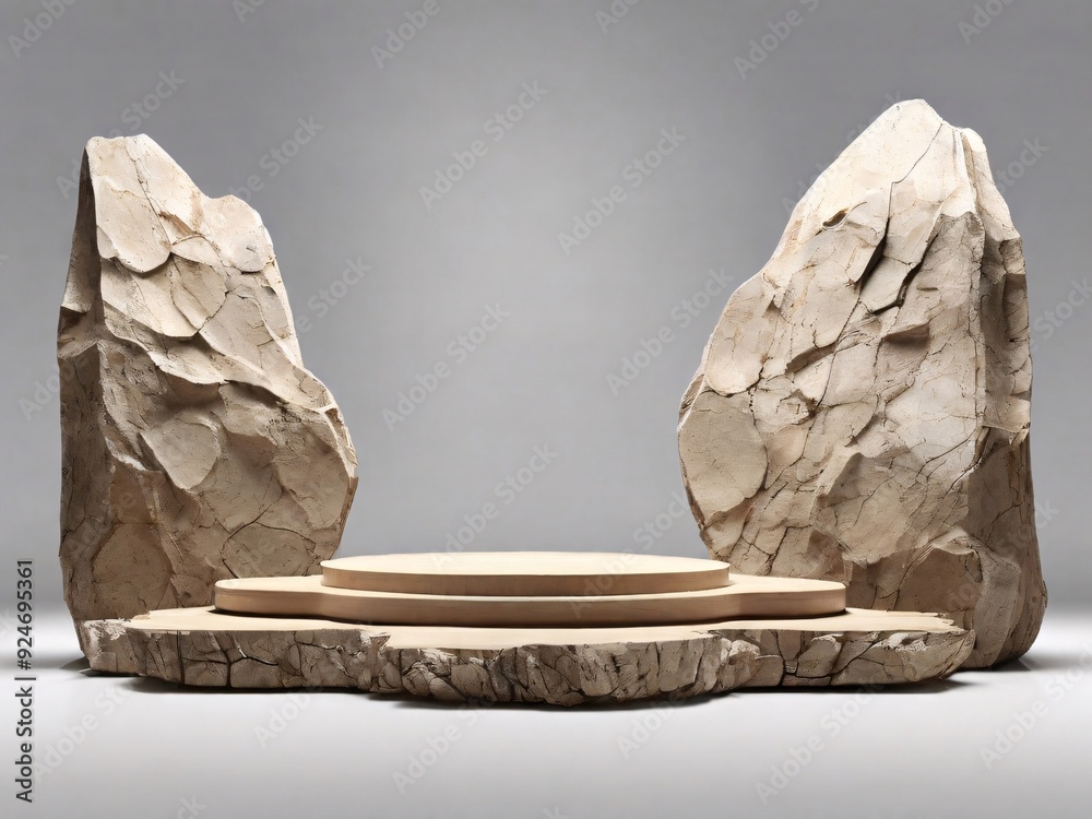 Rock platform podium product presentation background branding, identity ...