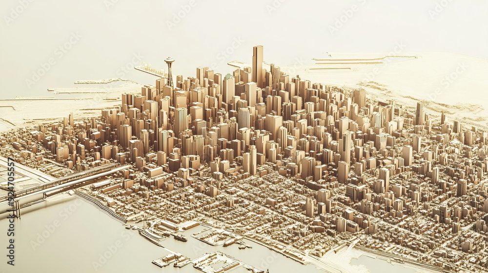 Technical aerial visual, 3D LiDAR GIS aerial map satellite scan model ...