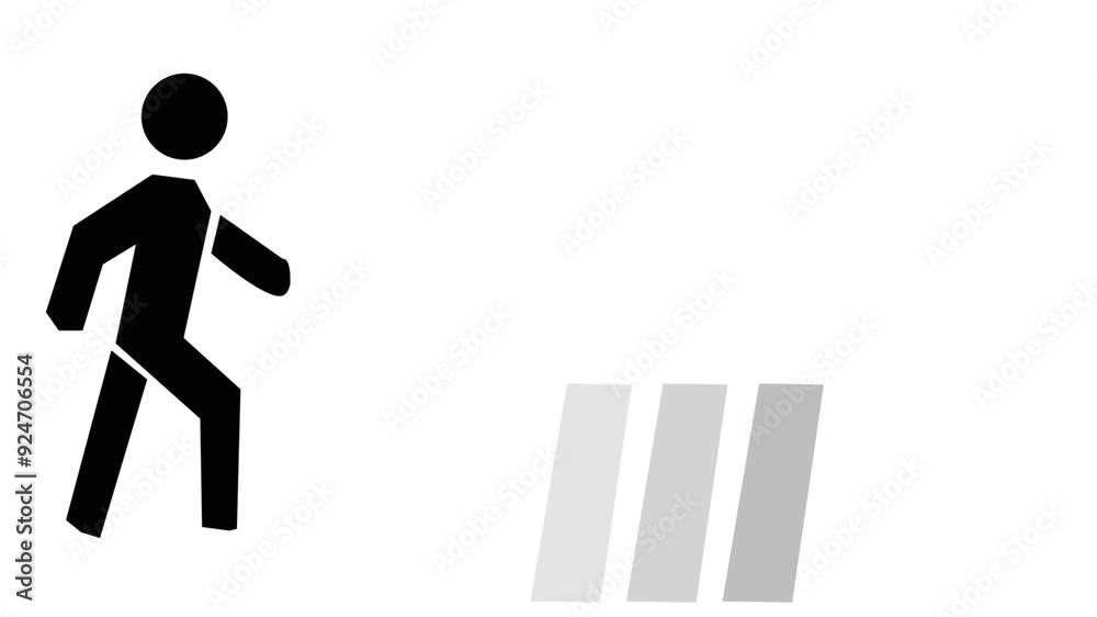 Pedestrian crossing icon. Zebra crossing. Vector icon isolated on ...