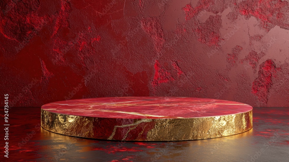 Ruby Red Regal Glam 3D scene, showcasing a cosmetic product on a ...