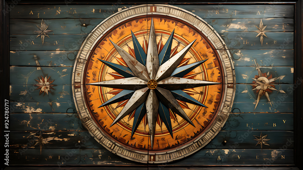 Nautical Star - compass, nautical, vintage, star, wooden, navigation ...