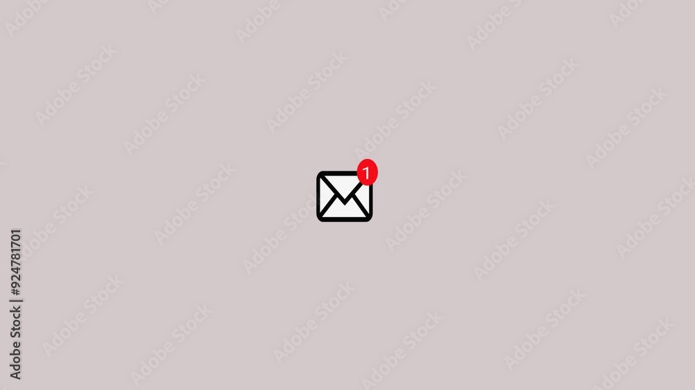 envelope icon in white screen. message file, incoming notification ...