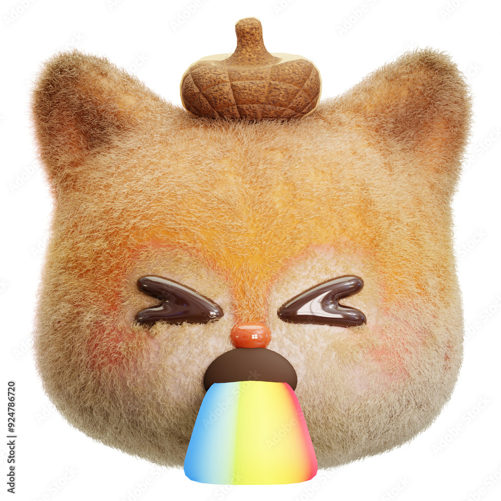 squirrel rainbow vomiting, represent physical illness or disgust. cute ...