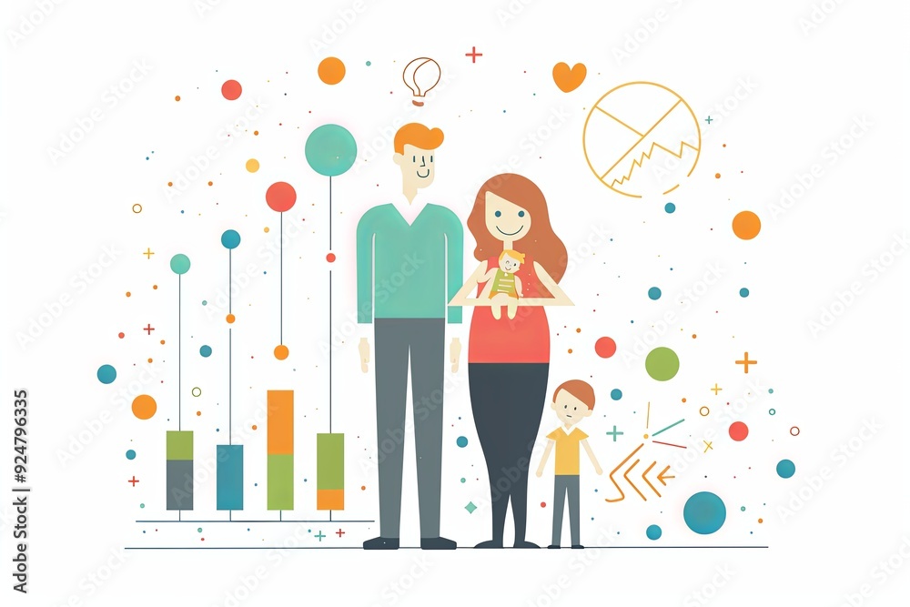 An illustration showing demographic problems and depicting natural ...