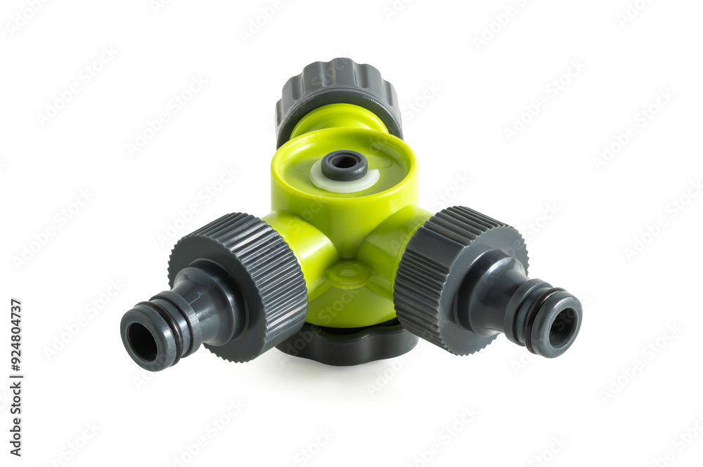 Garden hose splitter. It's a device used to split a single water source ...