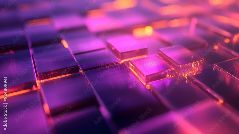 37. Abstract 3D grids and shapes with a glowing aura and transparent ...