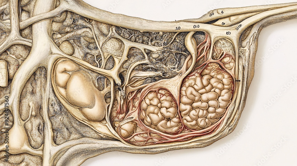 A Detailed Microscopic View Of A Human Lymph Node Showcasing Its Internal Structure The Lymph