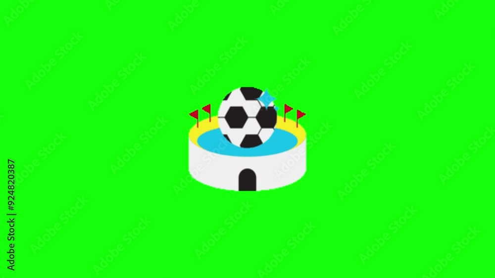 Football on a podium motion graphic animation with clip template 4k ...