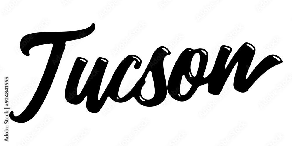 Tucson city name written in street art-style liquid brush script ...