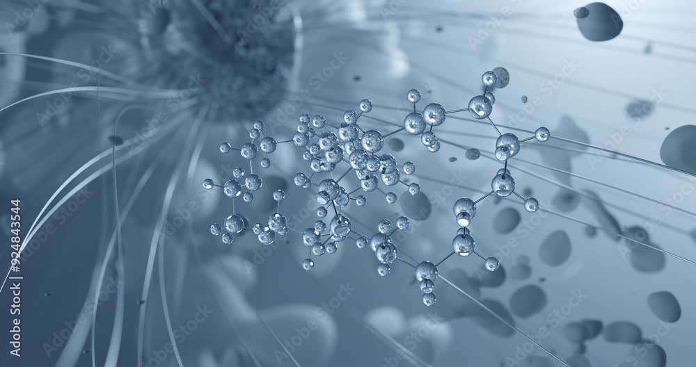 Plerixafor rotating molecular 3d structure ball-and-stick model, looped ...