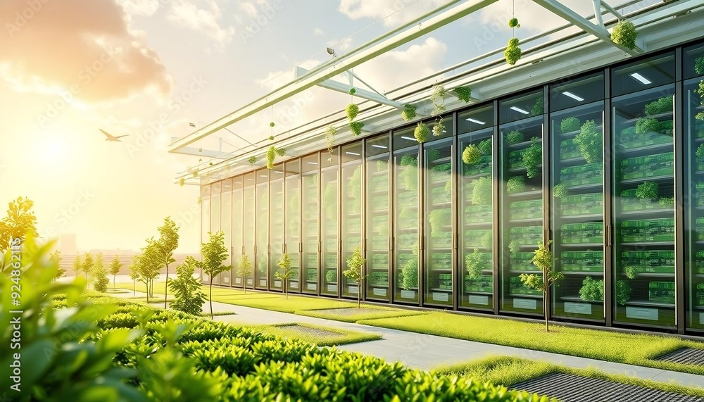 Green Data Center Sustainability, a green data center concept with an ...