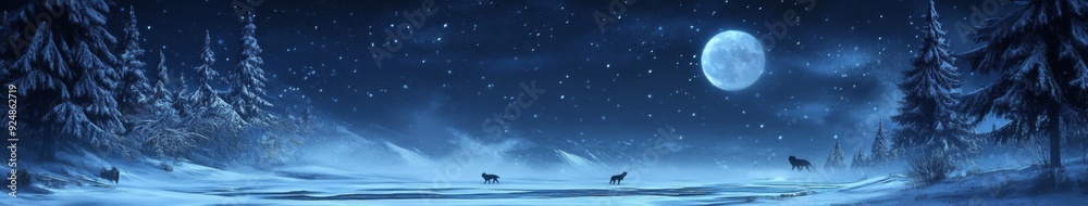 Moonlit Symphony in the Snow: Enchanting Anime-Style Winter Night with ...