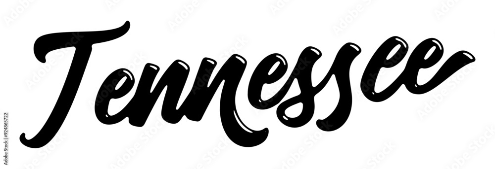 Tennessee state name written in street art-style liquid brush script ...