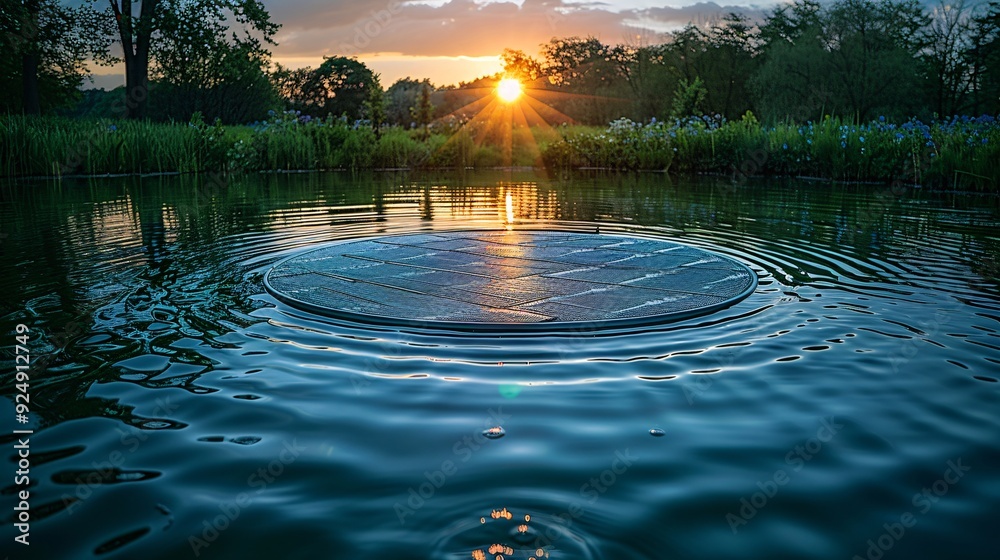 Solar Cells with a Water Reservoir: Solar cells installed around a ...