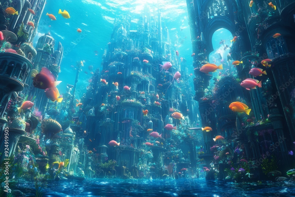 Enchanted Underwater City: A Fantasy Realm of Coral Castles and ...