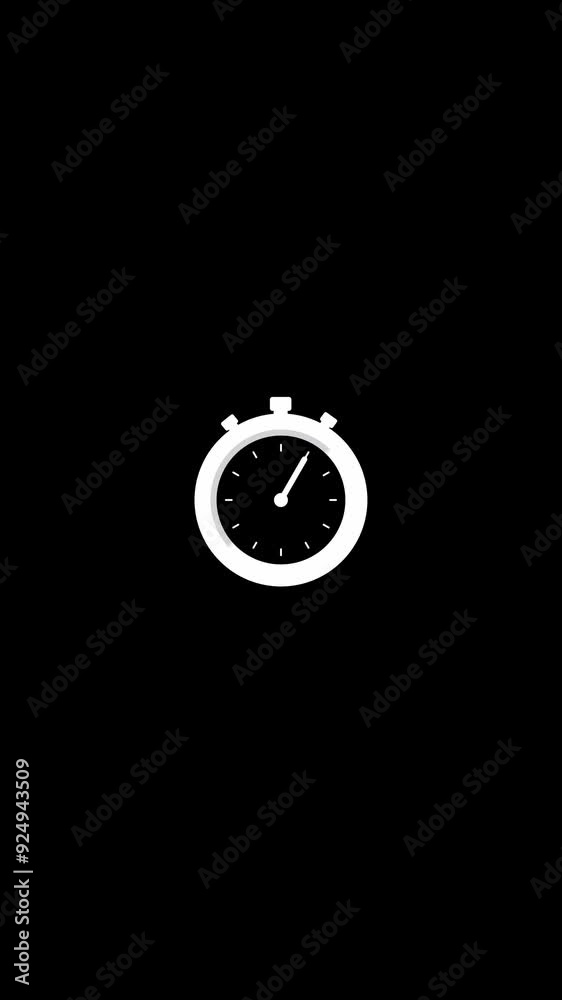 15 Second Stopwatch Countdown Timer Vertical Black Screen vídeo do ...