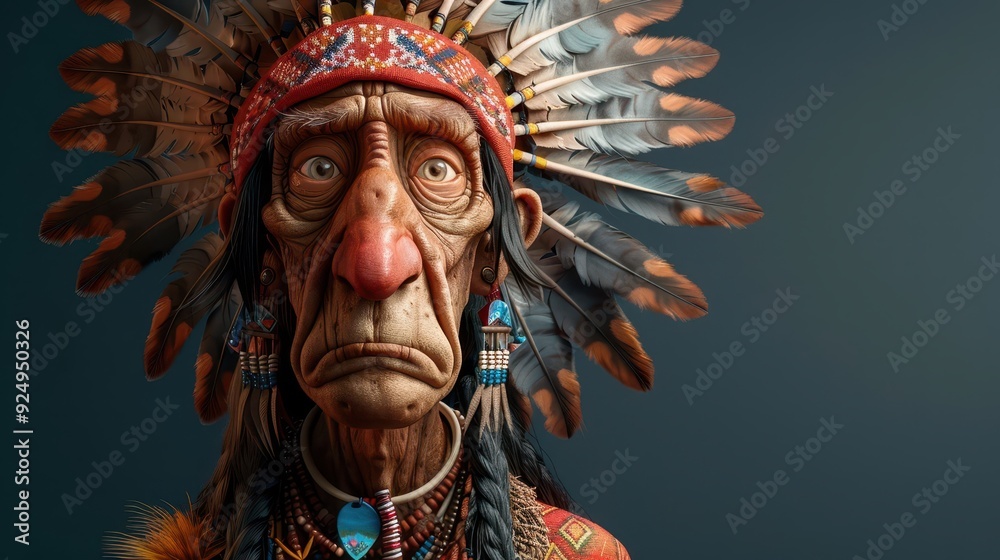 Noble Indian Tribal Chief in Traditional Attire Amidst Ancestral Lands ...