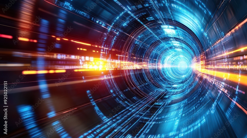 Abstract tunnel, digital transformation, algorithmic systems, network reality, immersive design ...