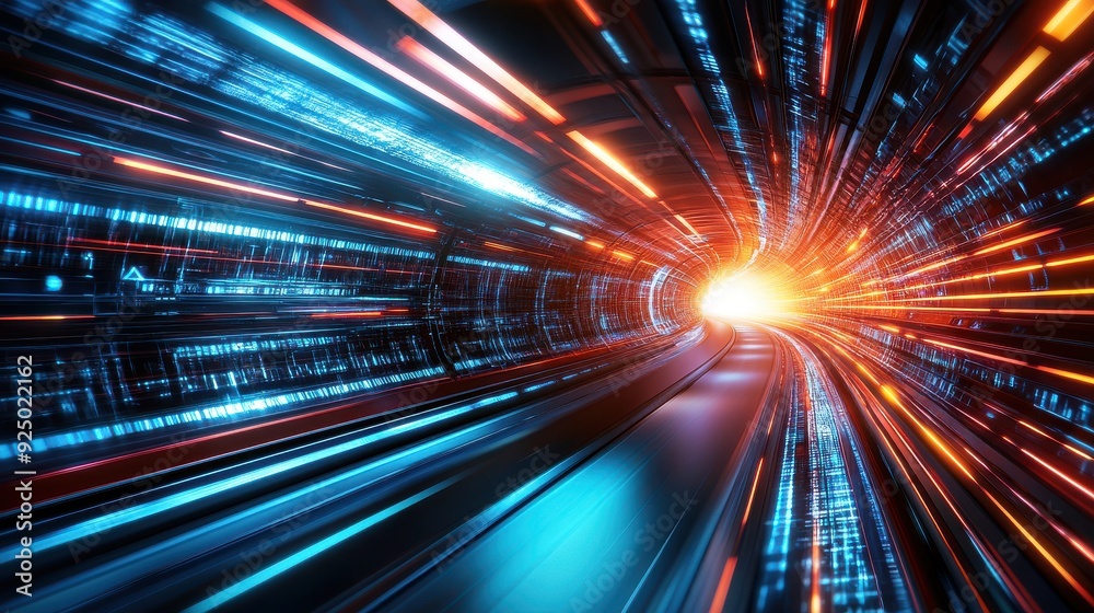 Abstract tunnel, digital transformation, algorithmic systems, network reality, immersive design ...