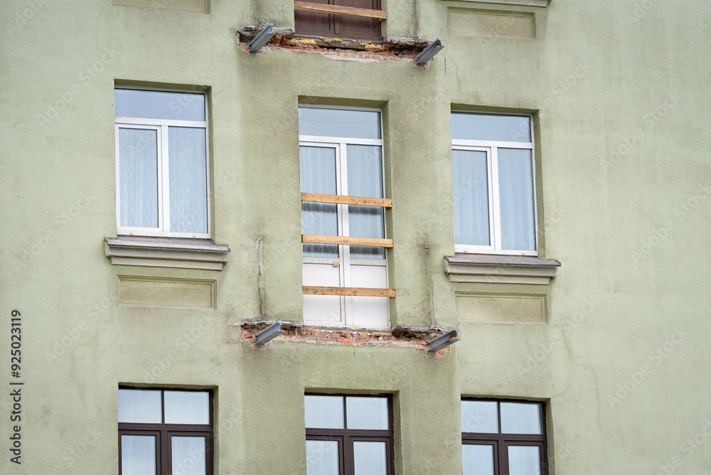 Reconstruction of balcony of historic building, reinforcement of ...