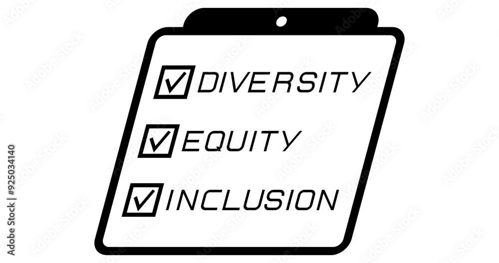 Pad with diversity, equity, inclusion acception animation. Black on ...