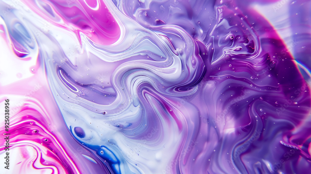 Paint Texture with Defocused White, Purple, and Blue Ink Swirl ...