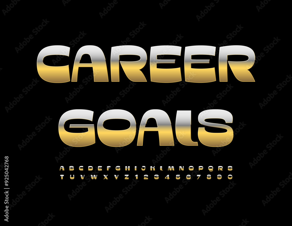 Vector motivational emblem Career Goals. Trendy Gold Font. Exclusive ...