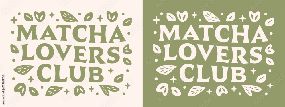 Matcha lovers club squad groovy lettering wellness girl girlie quotes ...