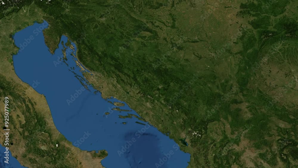 Zoom from Earth to Bosnia and Herzegovina. (No Border) World map ...