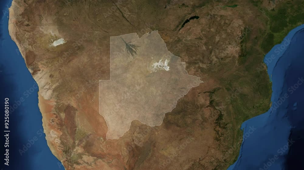 Zoom from Earth to Botswana. (Highlighted) World map province animation ...